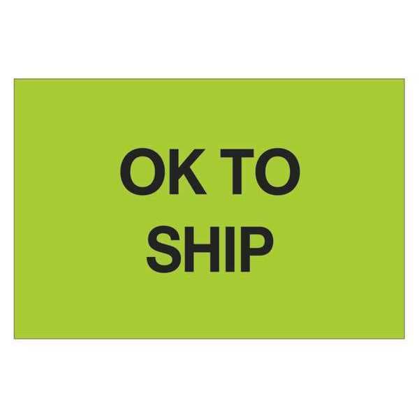 Tape Logic Tape Logic Labels, "OK To Ship", 2" x 3", Fluorescent Green ...