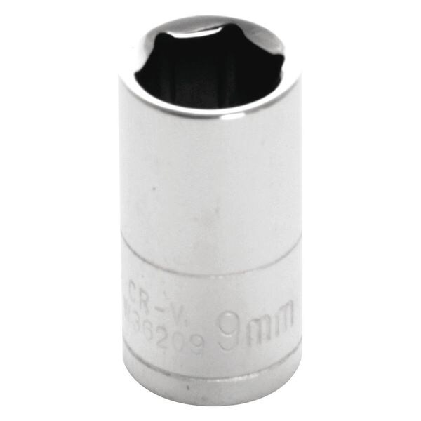 Performance Tool 1/4" Drive, 9mm Metric Socket, 6 Points W36209 | Zoro