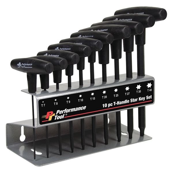 Performance Tool 10 Piece Torx? T-Shape Torx? Key Set, W80276 W80276 | Zoro