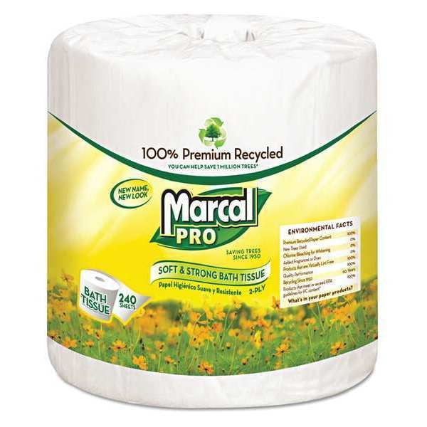 Marcal Pro Bathroom Tissue, Standard, 2 Ply, 240 Sheets, White, 48 PK ...