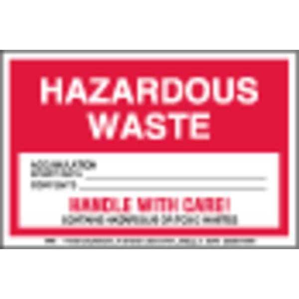 Labelmaster Hazardous Waste Label, Paper Stock, PK500 HWA | Zoro