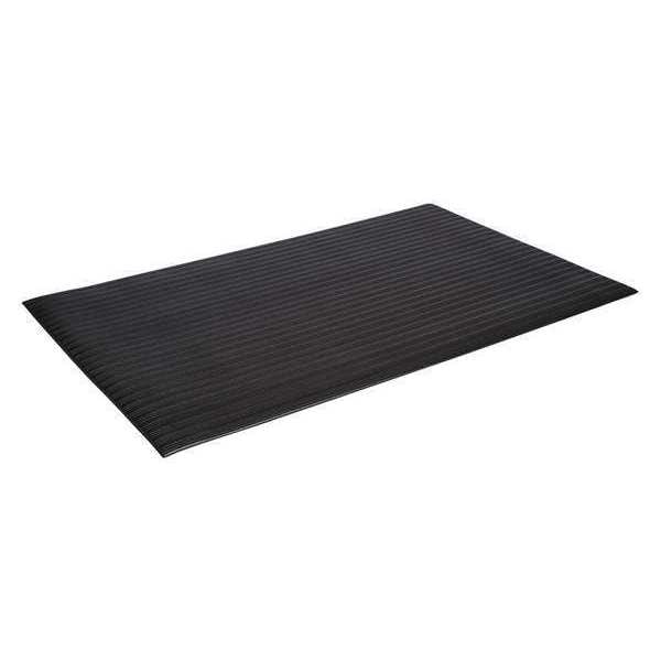 Crown Matting Technologies Antifatigue Ribbed Mat, Black, 3 ft. L x T6 ...