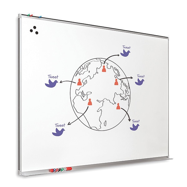Essential Porcelain Whiteboard, 4ft H x 8ft W 83213 | Zoro
