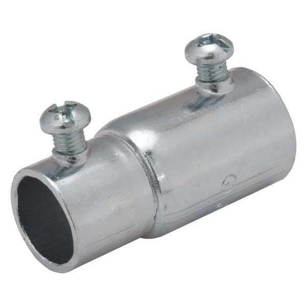 Raco EMT/IMC Coupling, 1/2 in, Set Screw, Steel, Zinc Plated, Gray 1432 ...
