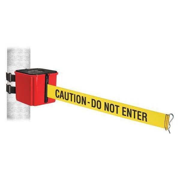 Retracta-Belt Belt Barrier, Yllw/Blk Text Belt, 4" H WH412RD25-CAU-V | Zoro
