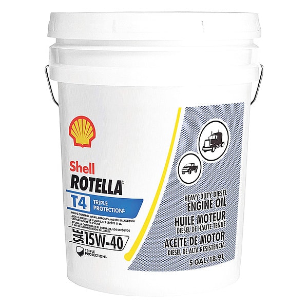 Rotella Motor Oil, Conventional, 15W-40, Pail, 5 Gal. 550045128 | Zoro