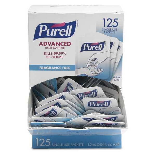 Purell Hand Sanitizer Single Use Packets in Display Box, PK125 9620-12 ...