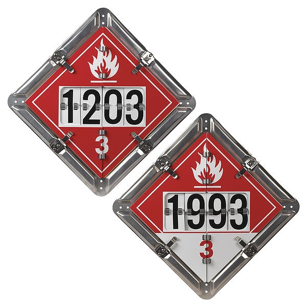 Jj Keller DOT Container Placard, Various DOT Classes, Aluminum, 14" W x ...