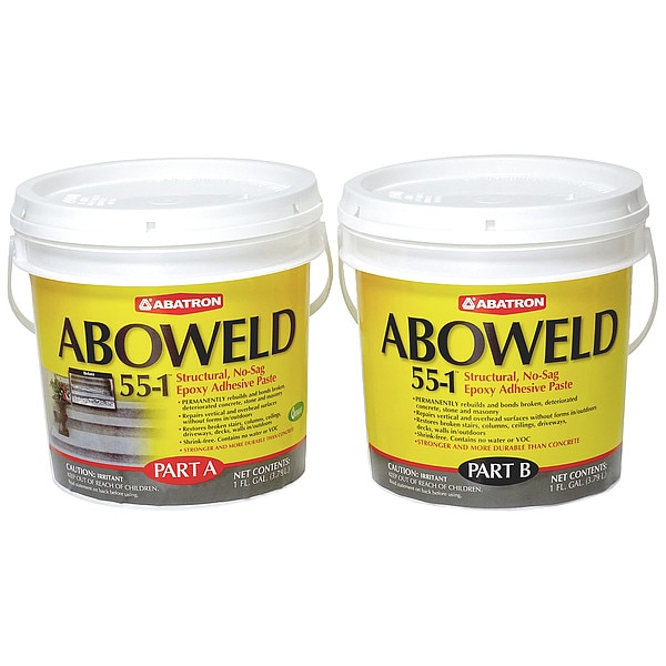 Abatron Epoxy Adhesive, 55-1 Series, Gray, 16 lb, Pail, 1:01 Mix Ratio ...