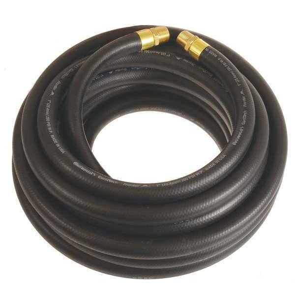 Continental 1" x 50 ft EPDM Coupled Air Hose 200 psi Black HZB10020-050-11-G | Zoro