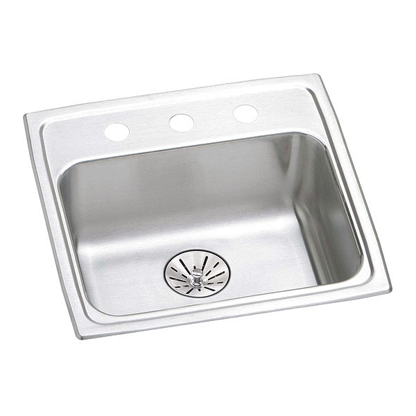Elkay Sink, 3 Hole, Lustrous Satin Finish LRAD191865PD3 | Zoro