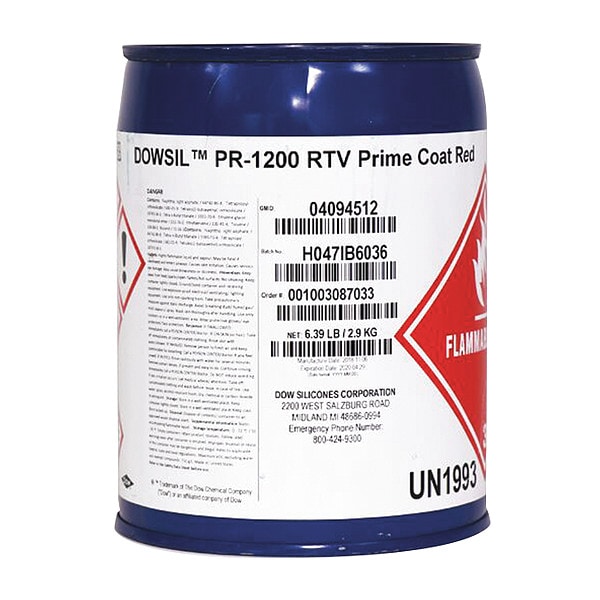 Dowsil Primer, 102.2 oz, Can, Clear, Naptha Base, PR-1200 Series ...