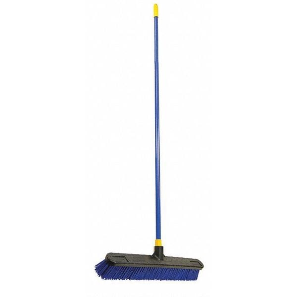 Quickie 24 in Sweep Face Push Broom, Stiff, Synthetic, Blue 599 | Zoro