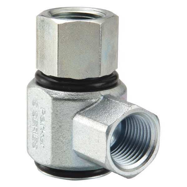 Parker Hydraulic Swivel Fitting, 90 deg. Elbow S2202-6-6 | Zoro