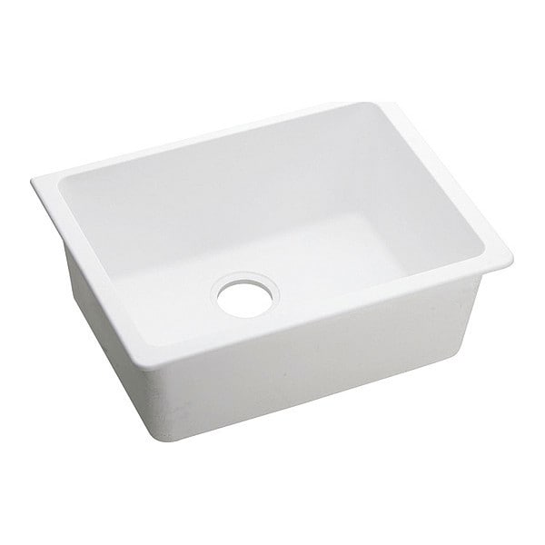 Elkay Sink, Undermount Mount, 0 Hole, White ELGU2522WH0 | Zoro
