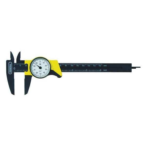 General Tools Dial Caliper, Plastic, Black, 0-6" Range 145 | Zoro