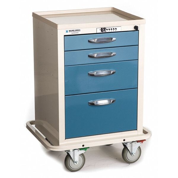 Blue Bell Medical Supply Cart, Steel, 6 Adjustable Shelves, 1400 lb ...