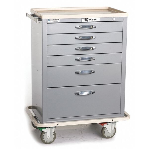 Blue Bell Medical Supply Cart, Steel, 6 Adjustable Shelves, 1400 lb ...