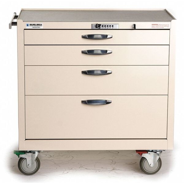 Blue Bell Medical Supply Cart, Steel, 6 Adjustable Shelves, 1400 lb ...