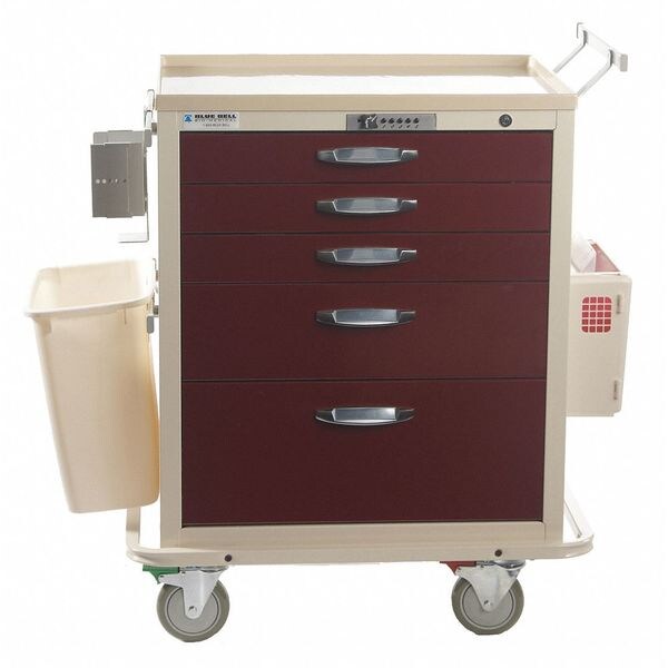 Blue Bell Medical Treatment Cart, Steel, 6 Adjustable Shelves, 1400 lb ...