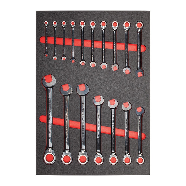Proto Ratcheting Wrench Set, 12 pt., 22 pcs. JSCVM-22SK | Zoro