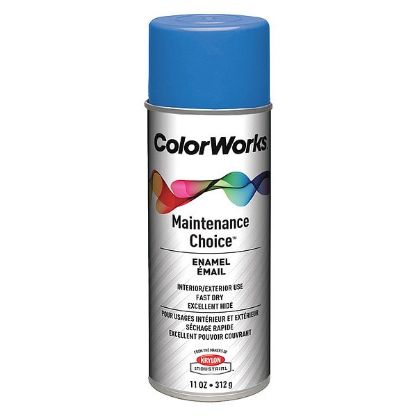 Krylon Industrial Spray Paint, Safety Blue, Gloss, 10 oz CWBK01087 | Zoro