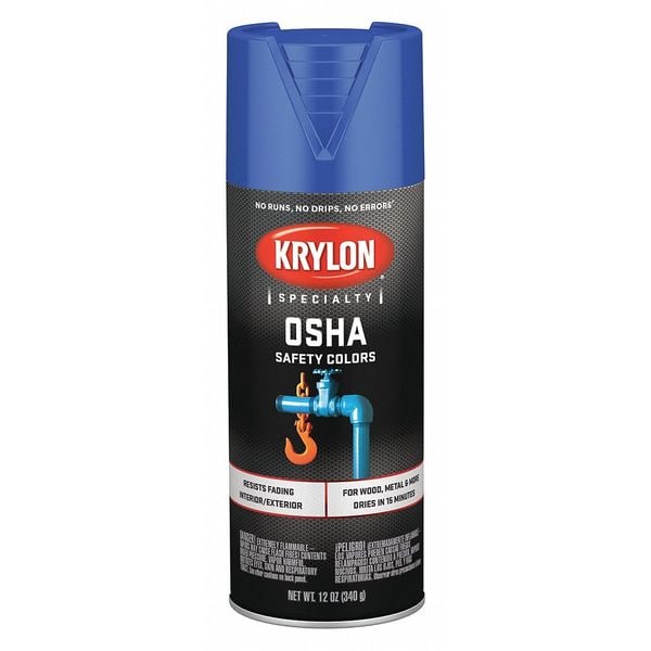 Krylon Spray Paint, Safety Blue, Gloss, Solvent, 12 oz K02416777 | Zoro