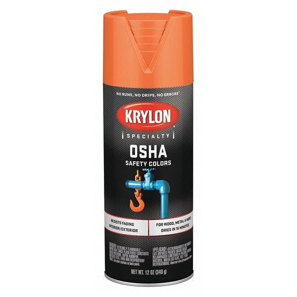Krylon Spray Paint, Safety Orange, Gloss, Solvent, 12 oz K02410777 | Zoro