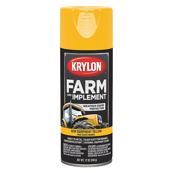 Krylon Spray Paint, Yellow, High-Gloss, Solvent, 12 oz K01944008 | Zoro