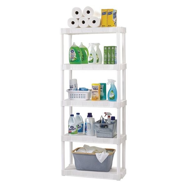 Plano Freestanding Plastic Shelving Unit, Open Style, 13 1/4 in D, 29 1 ...