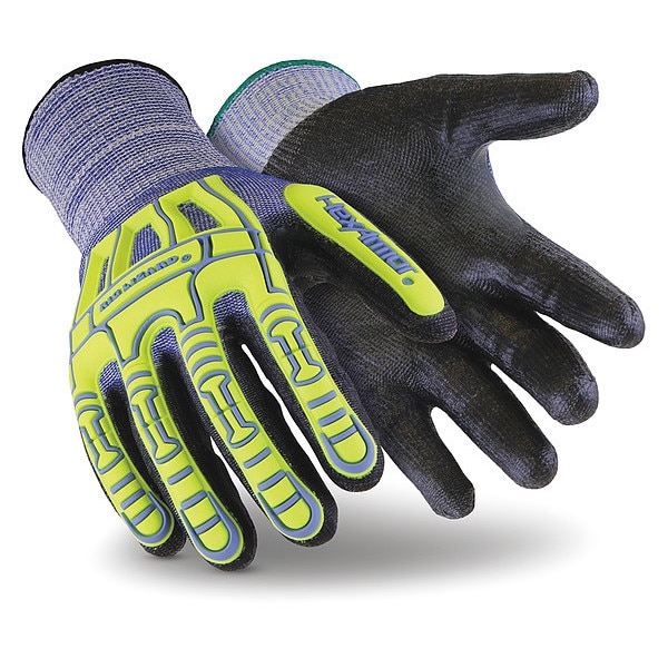 Hexarmor Hi-Vis Cut-Resistant Impact Coated Gloves, Cut Level A6 , Polyurethane , Foam , XS 1 PR ...
