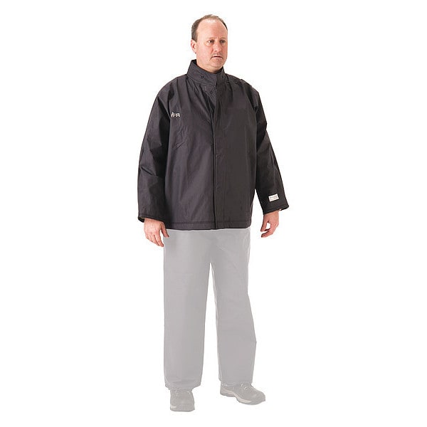 Nasco Flame Resistant Rain Jacket, PU, 4XL, Blue 1801JN120 | Zoro