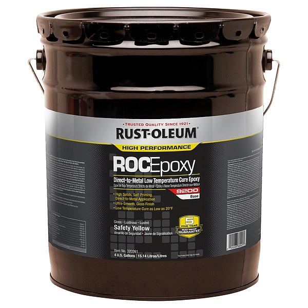 Rust-Oleum Epoxy Paint Base, Safety Yellow, Satin, 4 gal, 140 to 225 sq ...