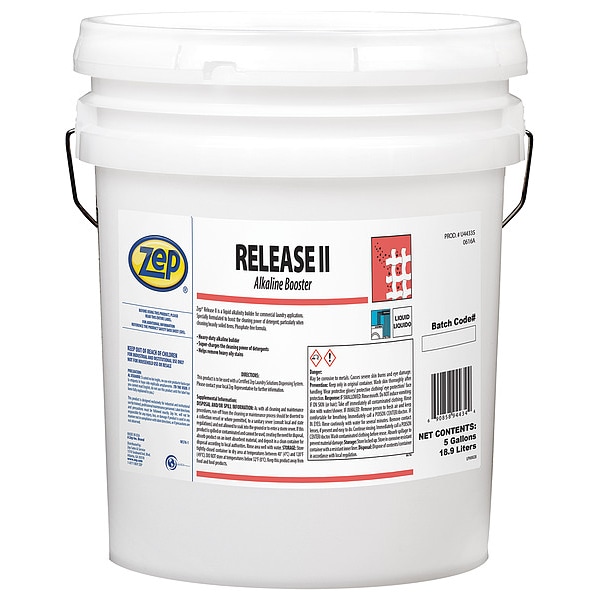 Zep Laundry Detergent, 5 gal Pail, Liquid, Unscented, Clear U44335 | Zoro