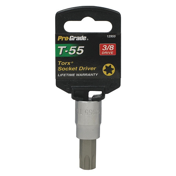 Pro-Grade Tools "ternal Torx Socket, 3/8"Dr., T55 12955 | Zoro