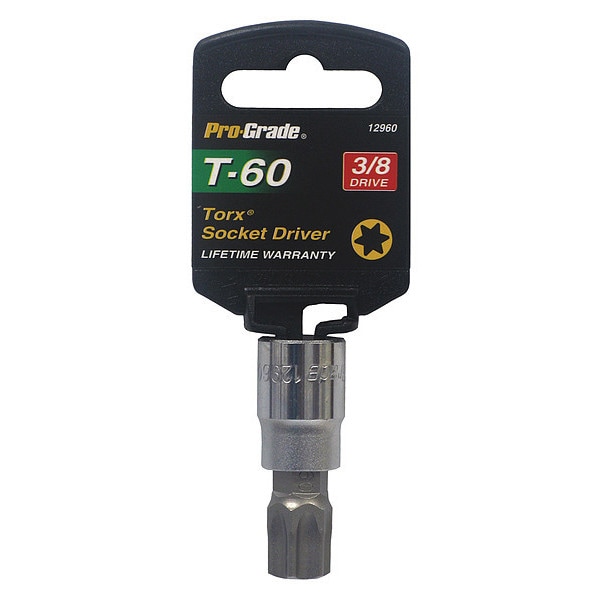 Pro-Grade Tools "ternal Torx Socket, 3/8"Dr., T60 12960 | Zoro