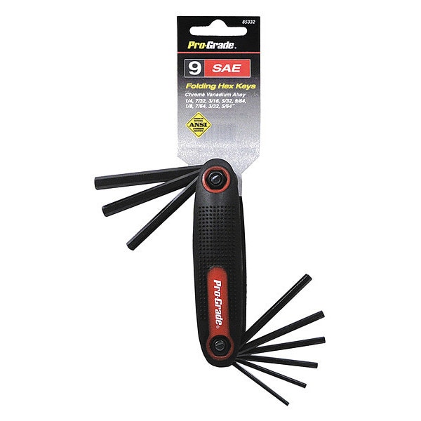 Pro-Grade Tools 9 Piece SAE Fold-Up, Hex Key Set 85332 | Zoro