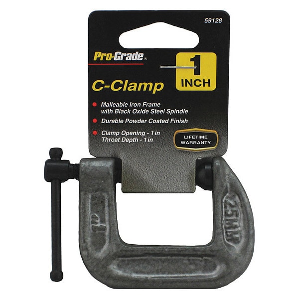 Pro-Grade Tools C-Clamp, 1x1" 59128 | Zoro