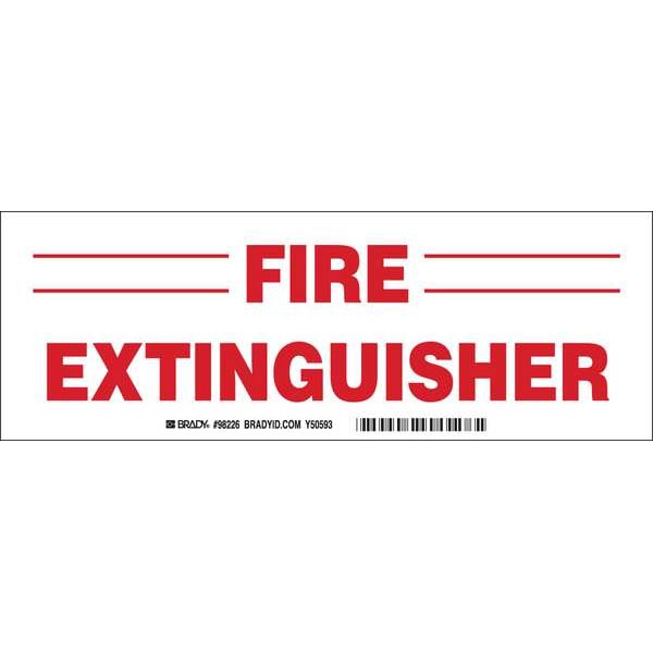 Brady Fire Extinguisher Sign, 3.5X10 ", PK10 20106KLS | Zoro