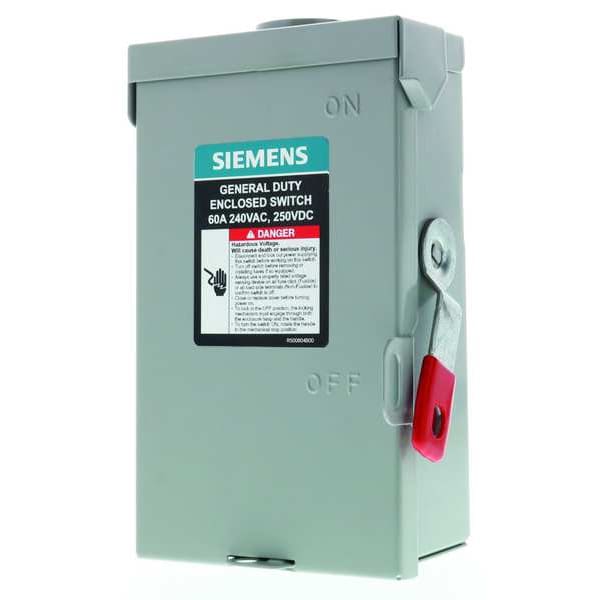 Siemens Fusible, Safety Switch, General Duty, 240 V, 2PST, NEMA 3R ...
