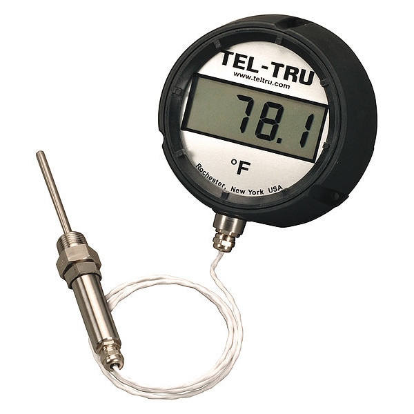 Tel-Tru Digital Panel Mount Thermometer, RTD, 7" H ND4RB09115-P22042 ...