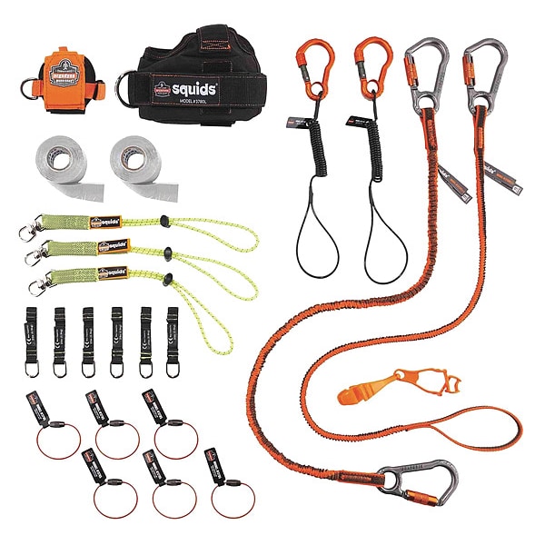 Ergodyne Tool Tethering Kit, Black/Green/Orange 3183 | Zoro