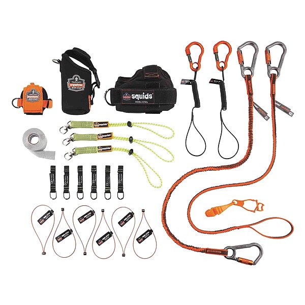Ergodyne Tool Tethering Kit, Black/Green/Orange, Length: 48 in 3185 | Zoro