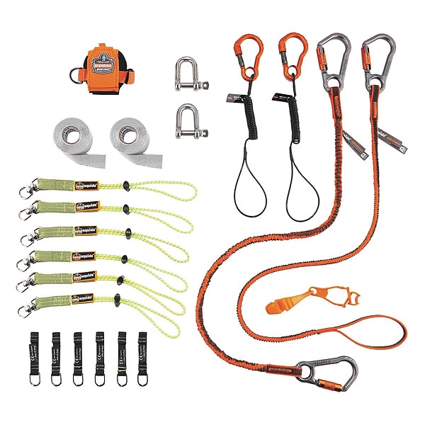 Ergodyne Tool Tethering Kit, Black/Green/Orange 3187 | Zoro
