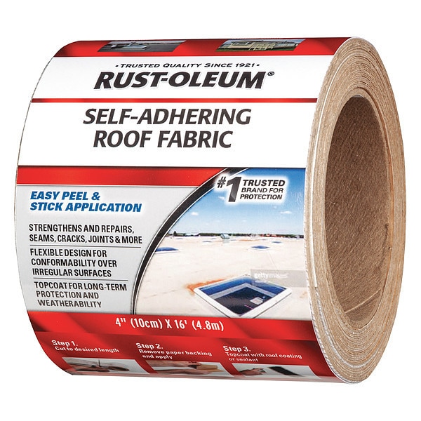 Rust-Oleum Roof Repair Tape,4" x 16 ft.,White (345650) | Zoro