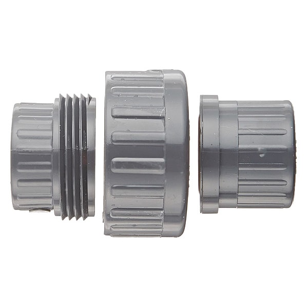 Zoro Select CPVC Threaded CPVC Union, Schedule 80, 1-1/4" Pipe Size ...
