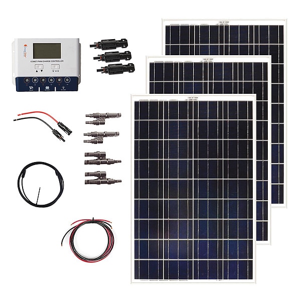 Grape Solar Polycrystalline Solar Panel Kit, 100 W, 18V DC, 5.23 A, 36 ...