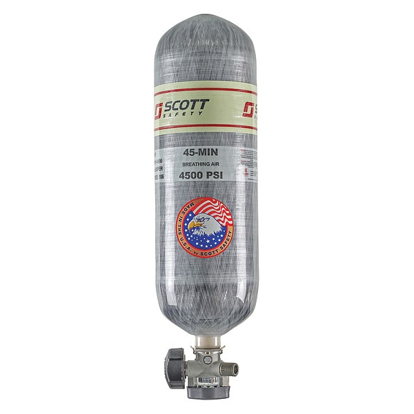 3M Scott SCBA Cylinder, 4500 psi, 45 min., Filled 804722-35 | Zoro