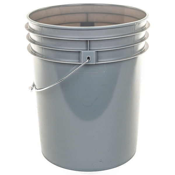 Basco 5 gal Round Pail, Gray, High Density Polyethylene ROP2150GRAY-M ...