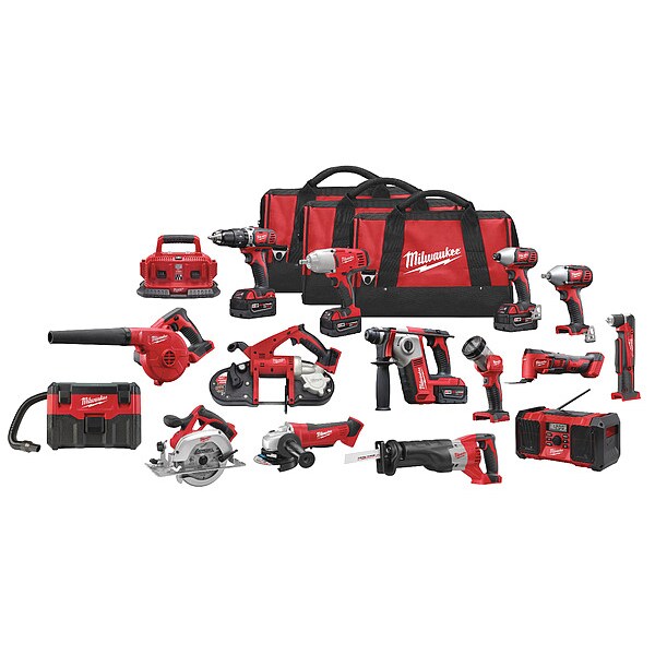 Milwaukee Tool M18™ Cordless 15-Piece Combo Kit 2695-15R | Zoro